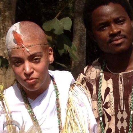 A new initiate emerging from the Igbodu - Ọmọ Oòduà