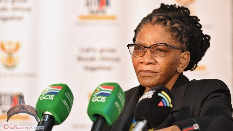 South Africa's Minister of Defence and Military Veterans Thandi Modise ...